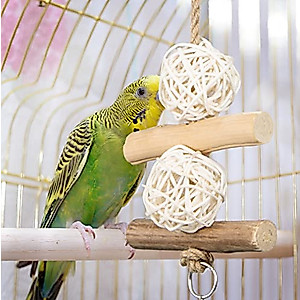 Wild Harvest Chew and Jingle for Cockatiels, Parakeets, Finches and Caged Birds, 1 Count, Toy Made with Real Wood Materials