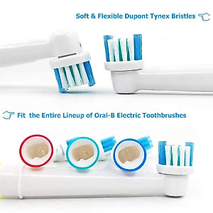 Brush Heads Compatible with Oral-B Braun Electric Toothbrush, Replacement Heads for Vitality, Genius, Pro 1000