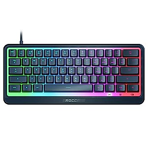 ROCCAT Magma Mini - 60% RGB Gaming Keyboard with 5 Programmable Lighting Zones, Membrane Key switches, Programmable Function Layers, Anti-Ghosting, & Spill Resistance - Black