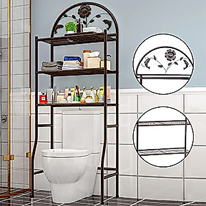 Gdrasuya10 3-Tier Over The Toilet Storage Rack Bathroom Organizer Shelf Space Saver,Bathroom Storage Over The Toilet Black