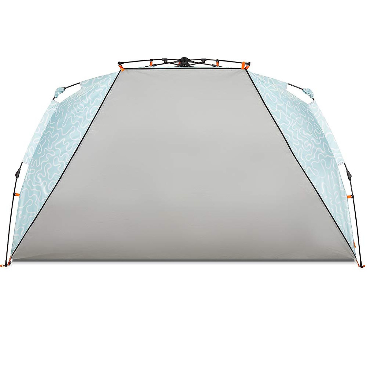 Easthills Outdoors Instant Shader Enhanced (Prints) Deluxe XL Beach Tent 4-6 Person Pop Up Sun Shelter 99" Wide for Family UPF 50+ Double Silver Coated with Extended Zippered Porch Coral