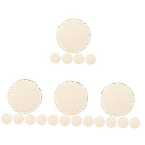Cabilock 20 pcs Woven bag base knitting kit DIY kits wooden purse crochet basket bottom Unfinished Wooden Round Weaving Knitting Base Wood Base For Wood Bag Base Bag Bottom Crochet Supply
