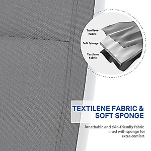 Soleil Jardin Folding Patio Chairs Set of 4, Aluminum Portable Reclining Lawn Chairs with Adjustable High Backrest & Soft Padding, Outdoor Dining Chairs for Porch Pool Yard, No Assembly, White & Gray