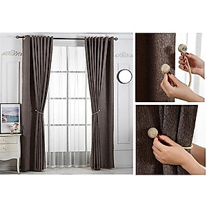 IHClink Window Curtain Tiebacks Clips VS Strong Magnetic Tie Band Home Office Decorative Drapes Weave Holdbacks Holders European Style 1 Pair