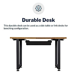 Vari Table 48X24 - Computer Desk with Durable Finish & Built-in Cable Management Tray - Modern Computer Furniture Table for Work or Home Office - Stand-Alone Workstation or Side Table (Butcher Block)