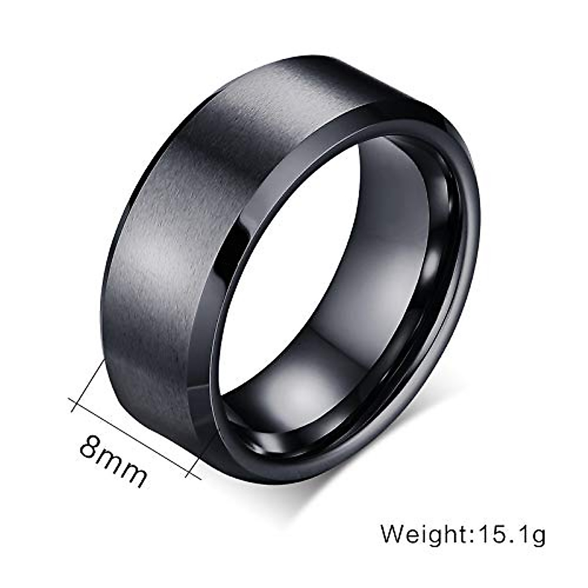 PJ Jewelry 8mm Tungsten Carbide Wicca Pagan Triple Moon Goddess Wedding Bands Engagement Ring for Men Women