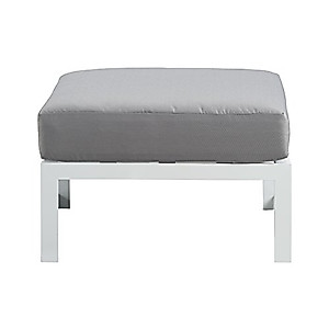 Elle Decor Modern Mirabelle Outdoor Patio Modular Furniture Collection, White or Gold Frame, Ottoman, White