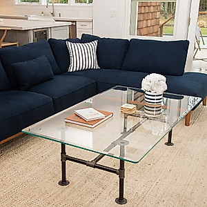 Spancraft 15" x 36" Rectangle Clear Tempered Glass Table Top 3/8" Thick - Flat Polish Edge