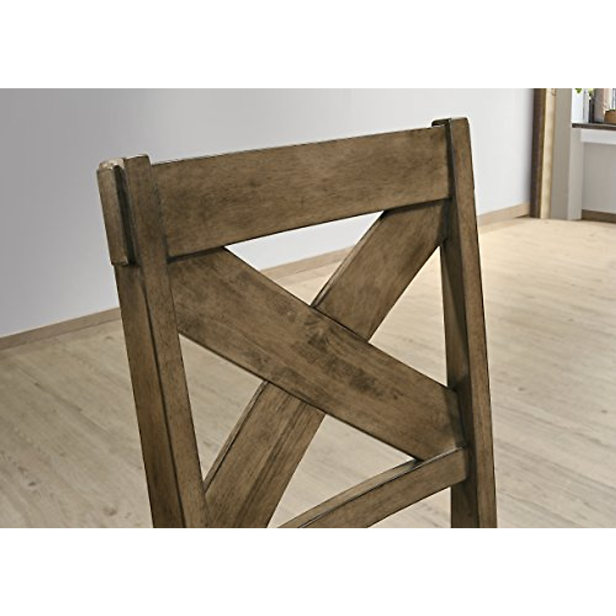 Roundhill Furniture Raven Wood Fabric Upholstered Dining Chair, Maple