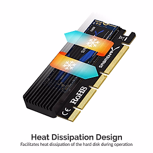 SABRENT NVMe M.2 SSD to PCIe X16/X8/X4 Card with Aluminum Heat Sink (EC-PCIE)