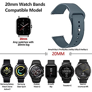4 PACK Bands for Amazfit GTS 4 / GTS 4 Mini / GTS 3 / GTS / GTS2 / GTS 2e / GTS 2 mini Band Women Men, 20mm Quick Release Soft Silicone Sport Replacement Watch Strap for Amazfit Bip 3 Pro / Bip 3 / Bip U Pro / Bip / Bip Lite / Bip S / Bip S lite / Bip U (