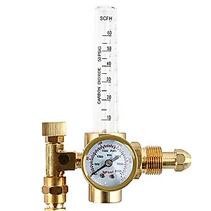 YaeTek Argon CO2 Mig Tig Flow meter 10-60 CFH Welding Weld Regulator Gauge Gas Welder CGA-580 With 80'' (6.6FT) Hose