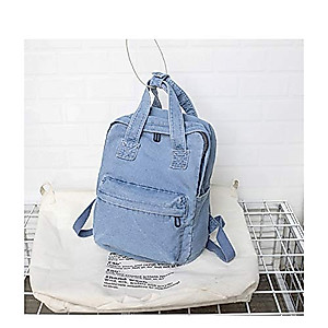 Girls Vintage Denim Backpack Jeans Daypack Bag Travel Bag Rucksack (Light Blue)