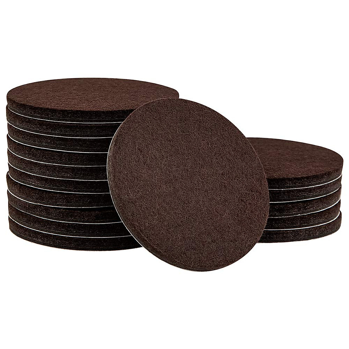 SoftTouch 3" Round Heavy-Duty Felt Furniture Pads - Protect Surfaces from Scratches & Damage, Brown (16 Pack)