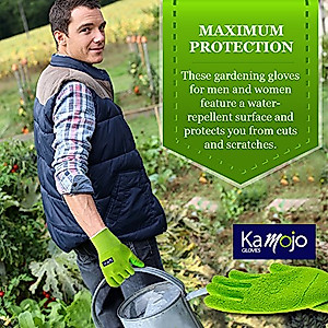 Kamojo Bamboo Garden Gloves for Women & Men - 1Pair Breathable Gardening & Work Gloves (Large, 1 pack)