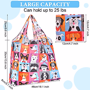 Shappy 25 Pack Reusable Shopping Bags Floral Grocery Bags Foldable Tote Bags Machine Washable Bags for Kitchen Waterproof Lightweight, As Pictures Shown