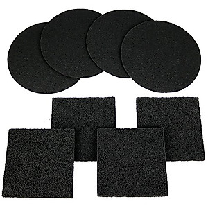 Estilo Set of 8 Compost Bin Pail Filters, 4 Round and 4 Square Black - Great Odor Eliminator - Ideal For Home Kitchen Countertop Composter | Activated Charcoal Carbon Filter