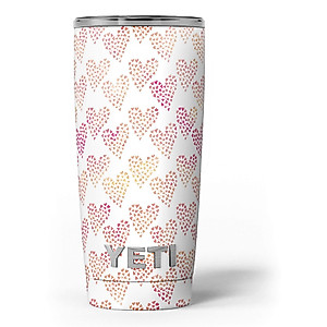 Design Skinz The Tiny Pink and Yellow Hearts of a Whole - Skin Decal Vinyl Wrap Kit Compatible with The Yeti Rambler Cooler Tumbler Cups