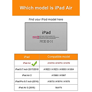 DTTO for iPad Air 1st Edition Case, (NOT for iPad Air 2 and Air 3) Ultra Slim Lightweight Smart Trifold Stand with Flexible Soft TPU Back Cover [Auto Sleep/Wake], Navy Blue