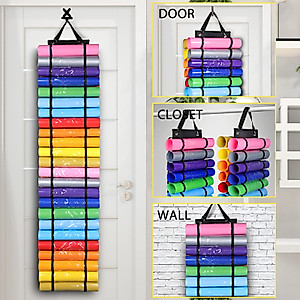 AROUY Vinyl Storage Organizer - Vinyl Roll Holder Wall Mount/Over The Door, Craft Vinyl Storage Rack, Hanging Organizer Storage with 48 Roll Compartments (48 - Black)