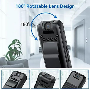 PMUYBHF Mini Body Camera with Audio and Video Recording Night Battery Camera, 1080P 64G Body Worn Camera with Upgraded Clip