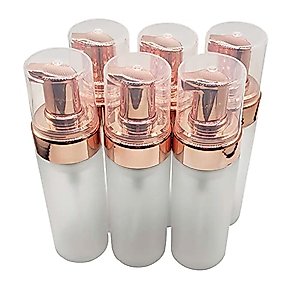 150ml Foam Pump Bottle, 5oz Empty Foaming Dispenser Soap Plastic Container for Facial Cleanser Shampoo Hand Soap (Clear Matte+Rose Gold)