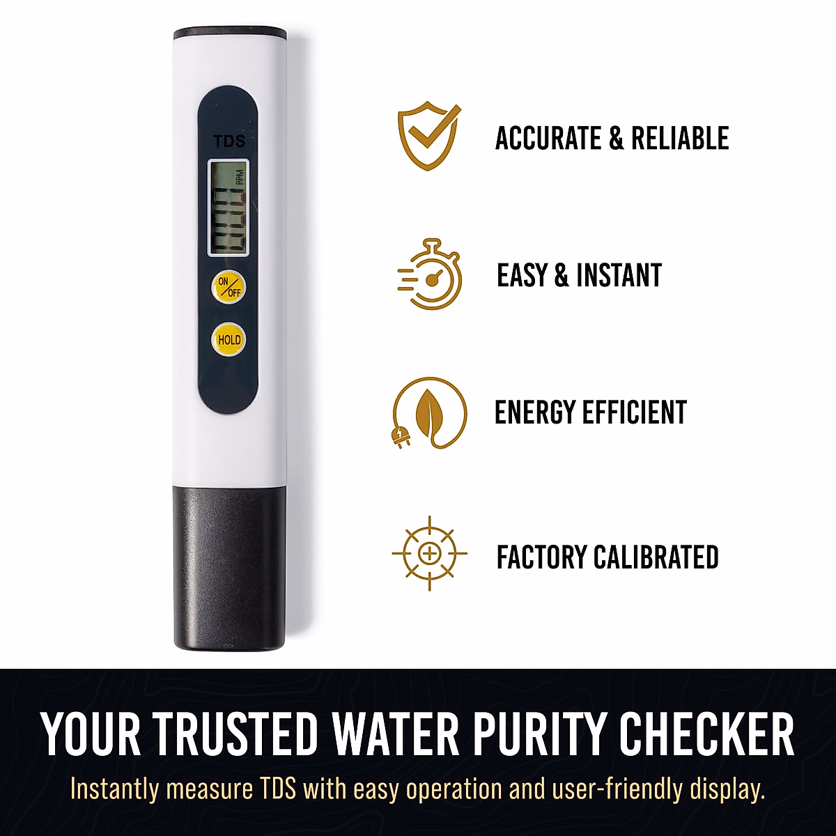 Craft911 TDS Meter Digital Water Tester - Accurate Water Tester for Drinking Water | 0-9990 PPM Meter - 1s Water Quality Tester - TDS Water Tester for Hydroponics, Household Drinking, and Aquarium