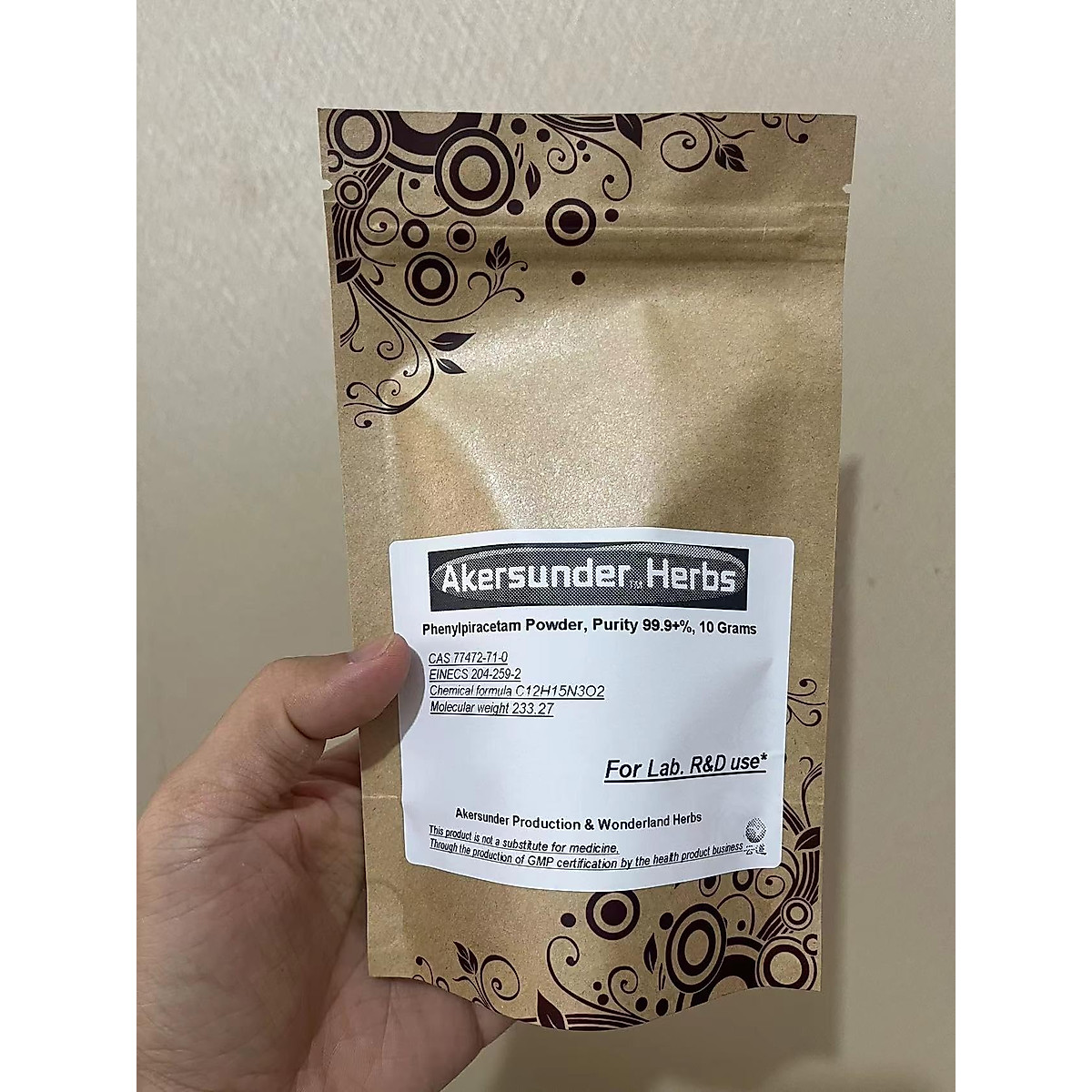 Akersunder Phenylpiracetam Powder, Purity 99.9+%, 10 Grams. Include 100mg Scoop