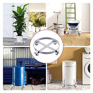 GarveeTech 55 Gallon Drum Dolly,Drum Heavy-Duty Steel Dolly,1000lbs 55 Gallon Barrel Dolly Cart Drum Caddy,with Steel Frame 4 Swivel Casters Wheel, for Warehouse Drum Handling