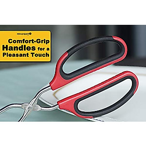 HINMAY Stainless Steel Scissor Tongs 10-Inch and 12-Inch Set, Set of 2