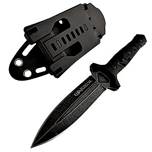 Hunting Knife Tactical Knife Survival Knife 8" Fixed Blade Knife w/ Molle Compatible Pressure Retention Sheath Camping Accessories Survival Kit Survival Gear Tactical Gear 79965 (Black)
