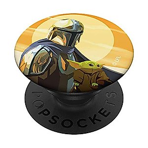 Star Wars The Mandalorian Mando and the Child Clan of Two PopSockets Grip and Stand for Phones and Tablets