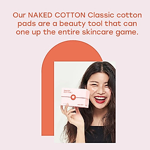 White Rabbit - Naked Cotton Classic - Premium Facial Cotton Pads - for Makeup Remover, Toner, Mask - 100% Cotton, Unbleached, Lint-Free - Extra Soft & Durable - Natural & Cruelty-Free - 200 Count