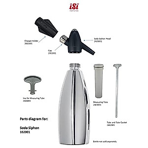 iSi North America Stainless Steel Soda Siphon, 1 Quart, Stainless