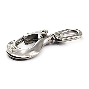 304 Stainless Steel Swivel Eye Lifting Hook American Type Safety Hook Rigging Accessory with Round Eye Working Load 1000 KG 3/8"