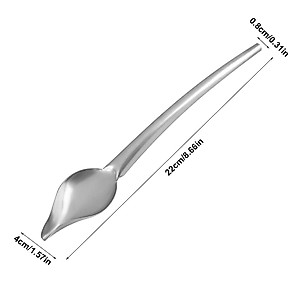 Chazcool Stainless Steel Saucier Drizzle Spoon, Sauce Spoon with Tapered Spout, Chocolate Drizzle Tool for Decorating Plate