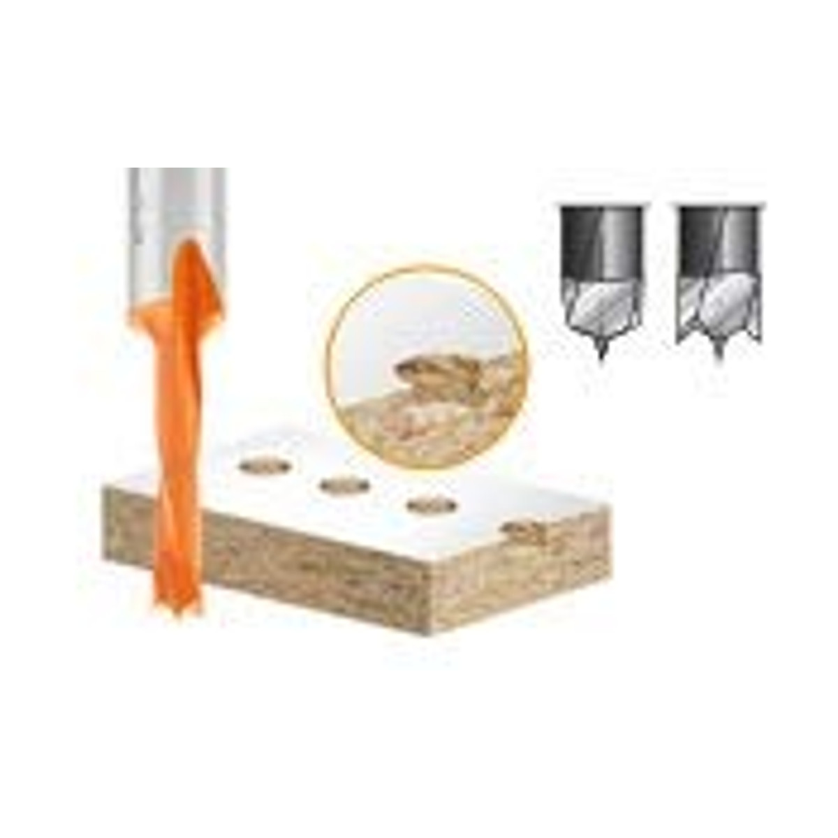 Amana Tool - 305008 Carbide Tipped Brad Pt. Boring Bit L/H 8mm Dia x 57mm Long x 10mm Sh