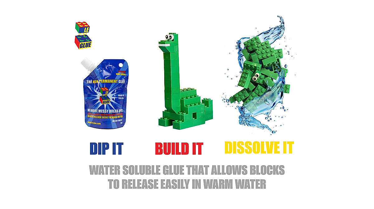 Le Glue: Non-Permanent Adhesive for Building Blocks
