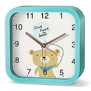 HEGZA Analog Alarm Clock Digital Alarm Clock, Loud Alarm Clock, Portable Compact Square Table Silent Alarm Clock for Kids and Adults Kids Alarm Clocks (Color : 1)