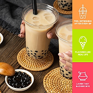 Fanale Brown Sugar Popping Boba Pearls, Vegan, Non GMO, Gluten Free, Fat Free, Perfect for Bubble Tea, Smoothies, Ice Cream, Desserts, and Beverages.