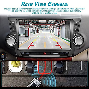for 2009-2012 Toyota Highlander Radio, Roinvou Android 10.1 CarPlay Stereo with 10.1'' Touch Screen Bluetooth Car Audio Receiver Support Android Auto Mirror Link GPS WiFi SWC FM Radio Backup Camera