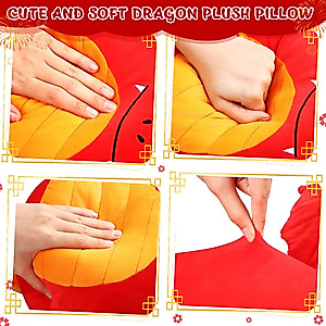 Leyndo 14'' Dragon Plush Throw Pillow Cute Dragon Stuffed Animals Soft Stuffed Dragon Pillow for Dragon Lover Year of The Dragon Home Bedroom Sofa Car Decorations Holiday Birthday Party Favor Gift