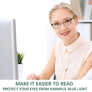 CLASAGA Reading Glasses for Women, Pattern Print Blue Light Blocking Stylish Readers with Spring Hinges (pattern design, 1.25, multiplier_x)