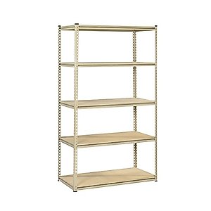 Tennsco Corporation Industrial Grade Stur-D-Stor Shelving Package, 5 Shelves, 36" Width x 18" Length x 72" Height, Sand