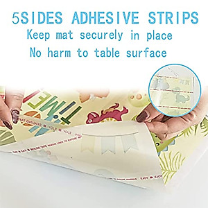 Disposable Stick-on Placemats for Baby& Kids, 40 Pack 12”x18” Waterproof Placemats, Restaurant Portable Table Mats for boy& Girl, Perfect for Dining, Playing Art