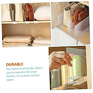 Levemolo 4pcs Partition Plate Closet Shelf Separators Adjustable Shelves Shelving Clothes Divider Book Shelf Dividers Compartment Storage Partition Closet Divider Clear Shelf Transparent Pp