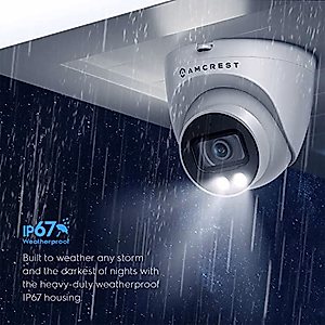 Amcrest Night Color AI Turret IP PoE Camera w/ 98ft Full Color Nightvision, Security IP Camera Outdoor, Built-in Microphone, Human & Vehicle Detection, 98° FOV, 5MP@20fps IP5M-T1273EW-AI