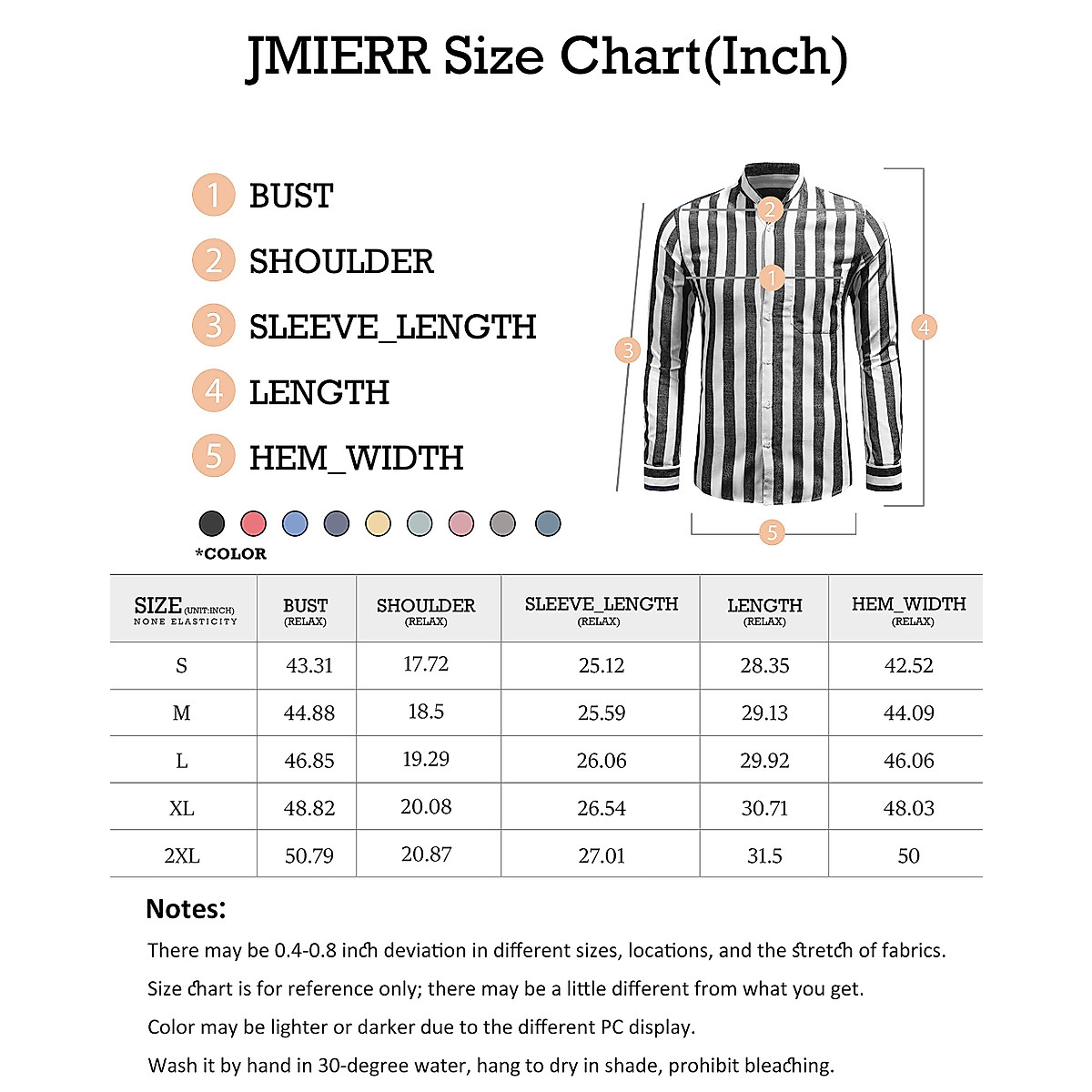 JMIERR Mens Casual Cotton Linen Shirts Button Down Long Sleeve Striped Beach Resort Shirts for Men,US 38(S),0Sky Blue