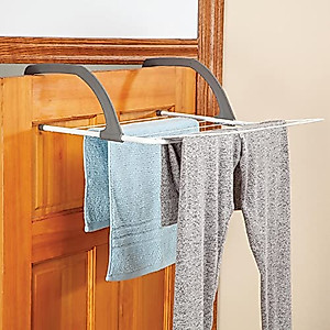 Over The Door Drying Rack, Foldable, Made of 100% Durable Metal and Plastic, Home Storage and Organization - Measures 20" Long x 20" Wide x 6 1/2" Deep