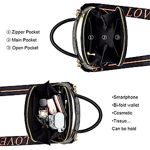 zhongningyifeng Small Circular Crossbody Purse, PU Leather Shoulder Bag for Women, Fashion Handbag Upgrade Waterproof